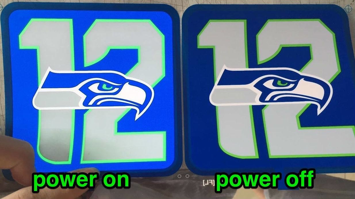 Seahawks 12's LED Glow Sign | robora
